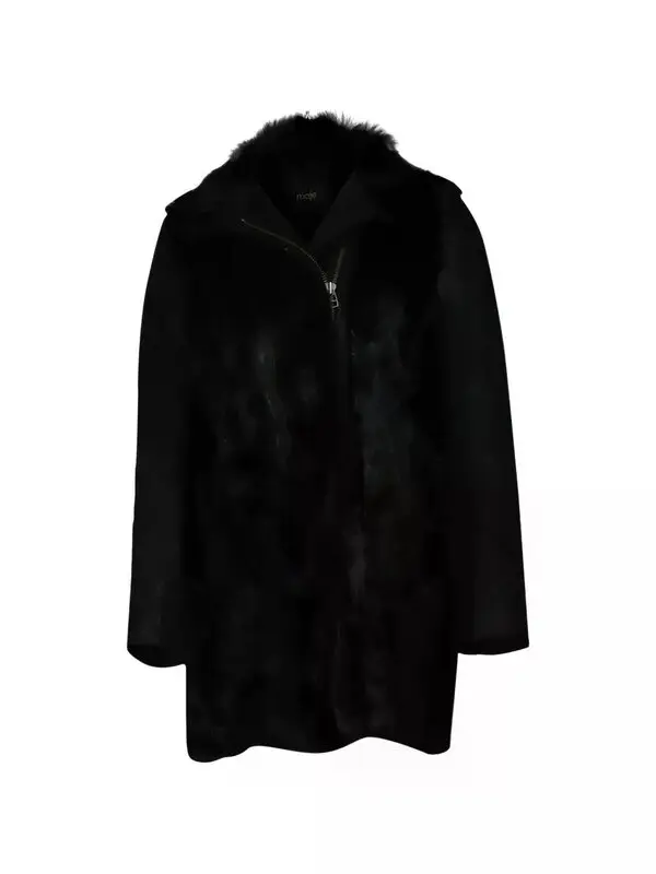 Maje Goat Fur Zip-up Coat