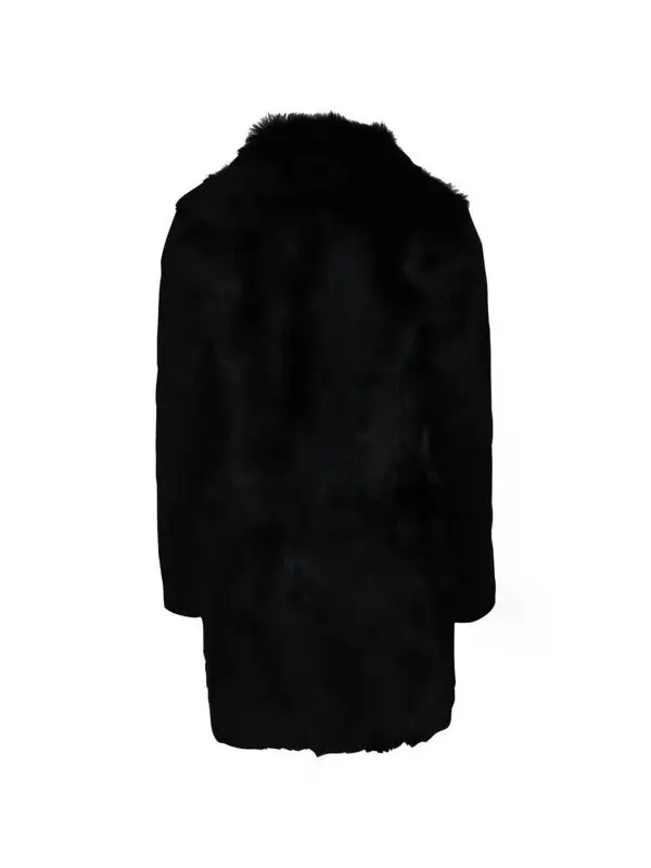 Maje Goat Fur Zip-up Coat