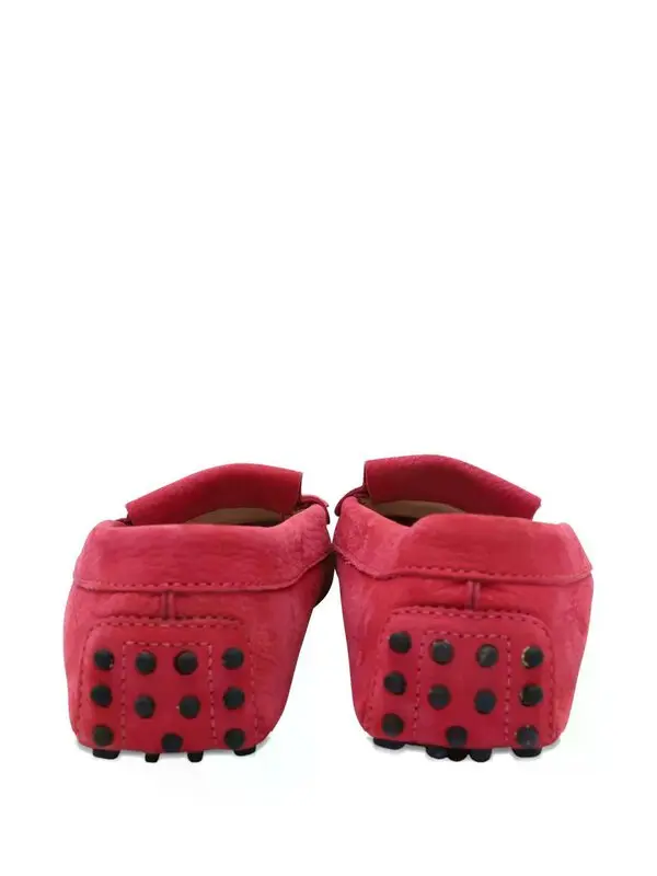 TOD'S Gommino Fringed Leather Loafers - Red