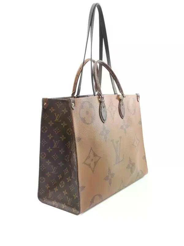 LOUIS VUITTON 2020 Monogram Reverse Giant Onthego Gm Satchel - Brown