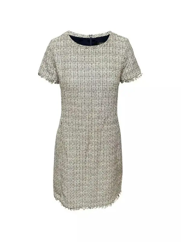 Max Mara Tweed Fringe Dress - Neutrals