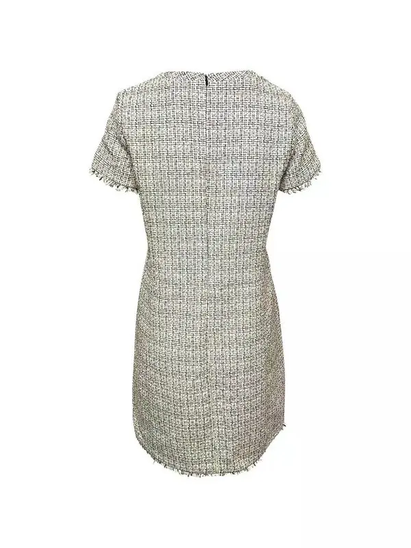 Max Mara Tweed Fringe Dress - Neutrals