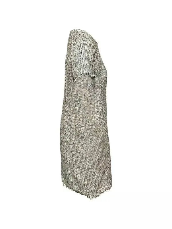 Max Mara Tweed Fringe Dress - Neutrals