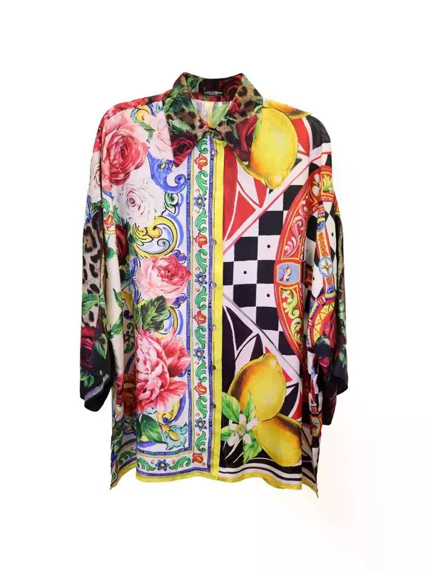 Dolce & Gabbana Silk Patchwork Blouse