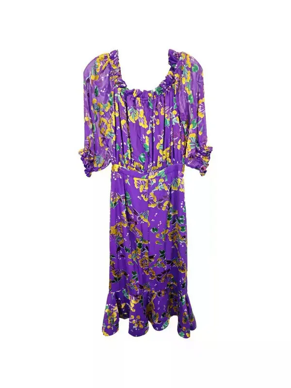 Saloni Olivia Wrap-effect Floral Dress