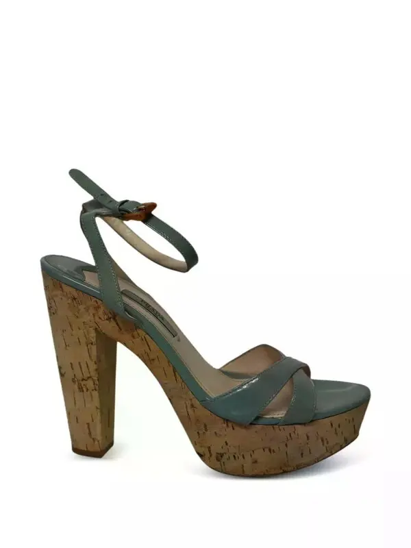 Prada Platform Cork Heel Sandals