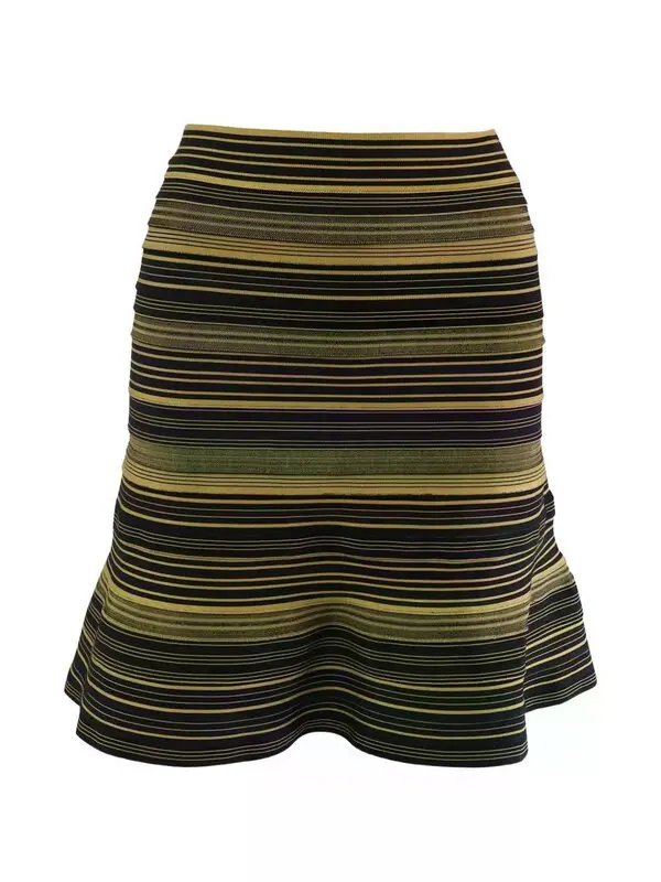 Herve Leger Stripe-pattern Midi Flared Skirt