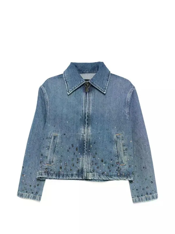 7 For All Mankind Embellished Denim Jacket - Blue