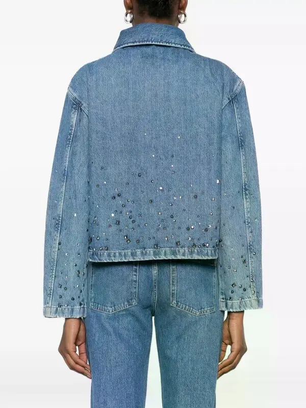 7 For All Mankind Embellished Denim Jacket - Blue