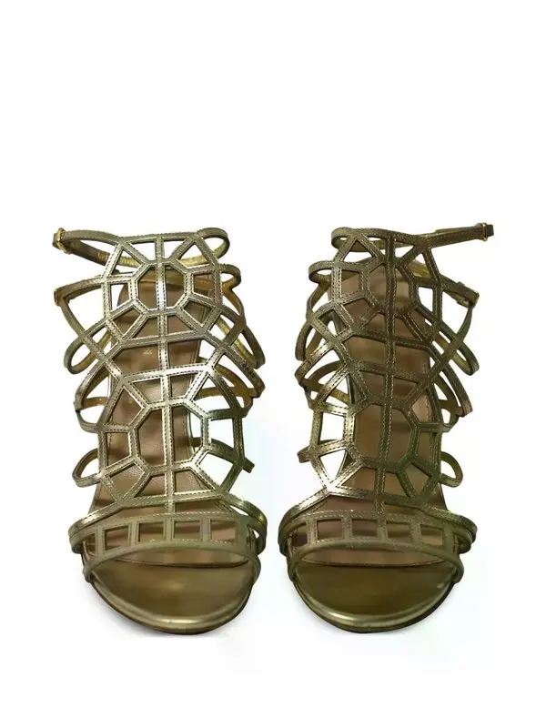 SERGIO ROSSI Puzzle Caged Leather Sandals