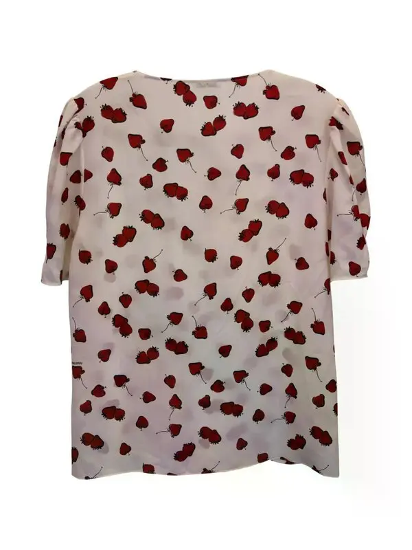 Miu Miu Strawberry-print Silk Top