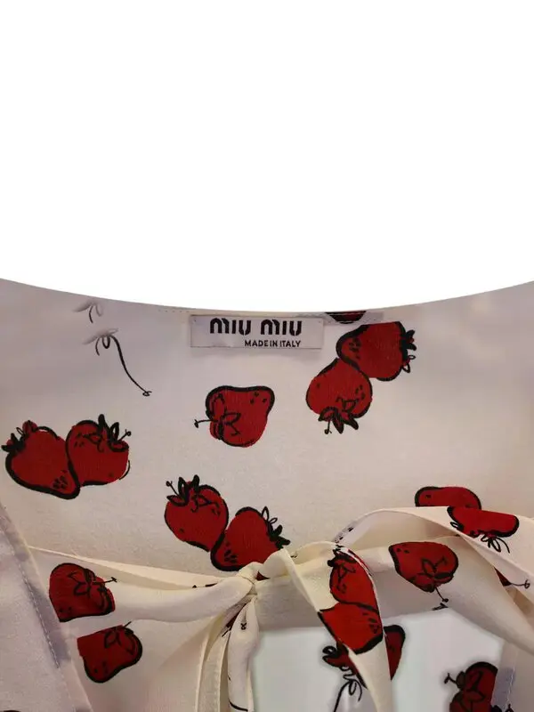 Miu Miu Strawberry-print Silk Top