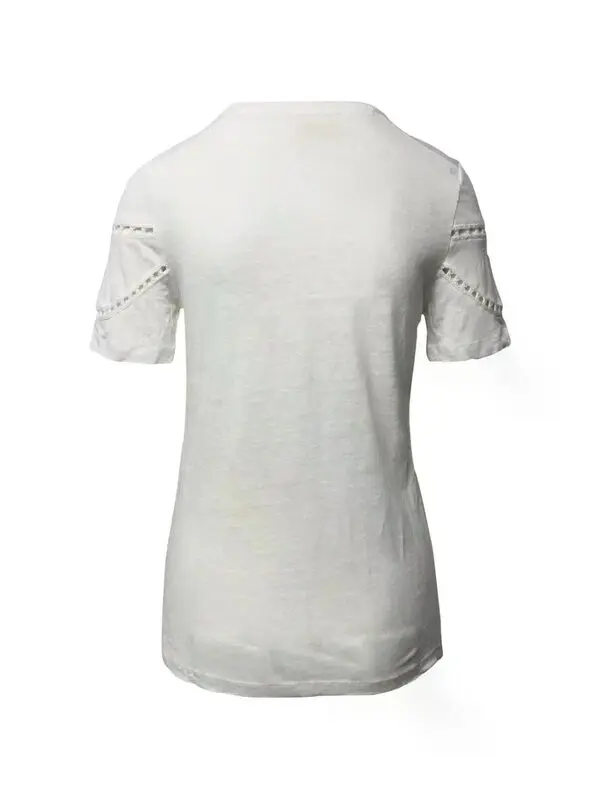Maje Lace-insert Linen T-shirt