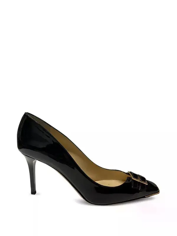 JIMMY CHOO Square Toe Buckle Strap Pumps