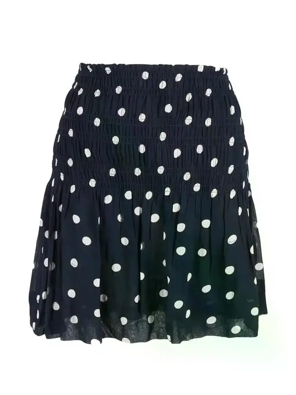 GANNI Polka-dot Smocked Mini Skirt