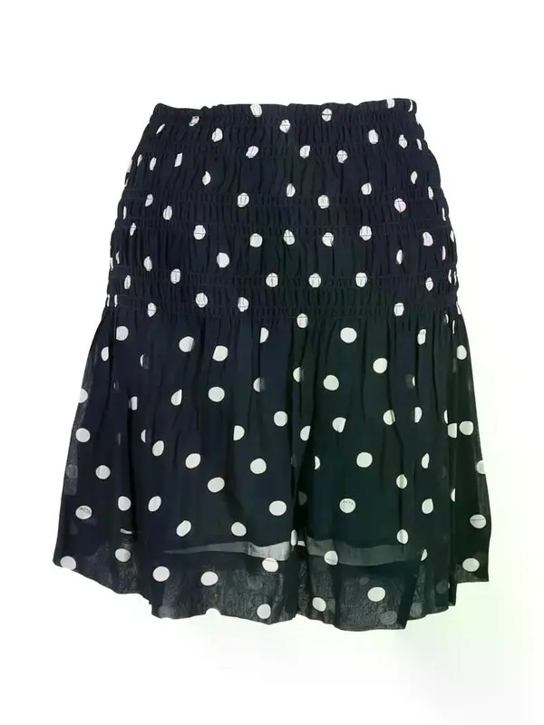 GANNI Polka-dot Smocked Mini Skirt