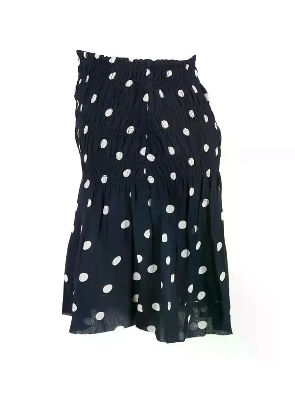 GANNI Polka-dot Smocked Mini Skirt