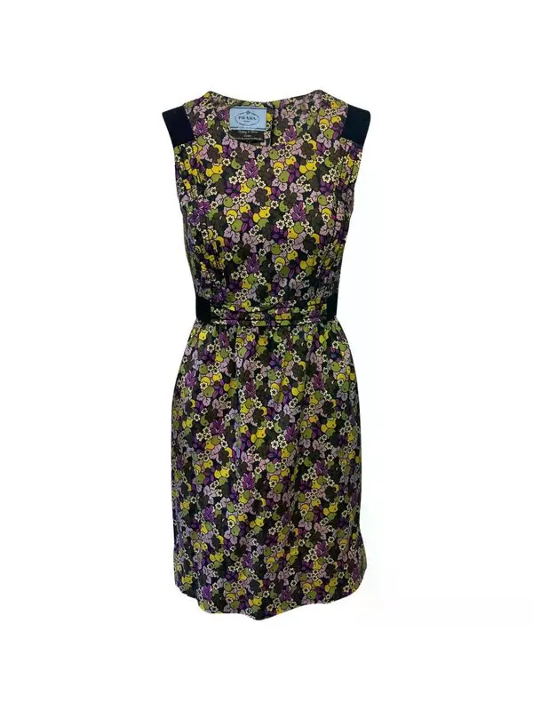 Prada Floral-patterned Pleated Dress