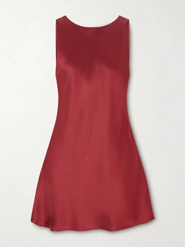 Kiki De Montparnasse Welcome Back Backless Silk-charmeuse Mini Dress - Red