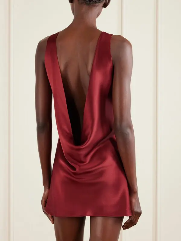Kiki De Montparnasse Welcome Back Backless Silk-charmeuse Mini Dress