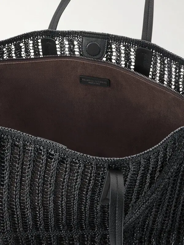 Brunello Cucinelli Leather-trimmed Woven Tote