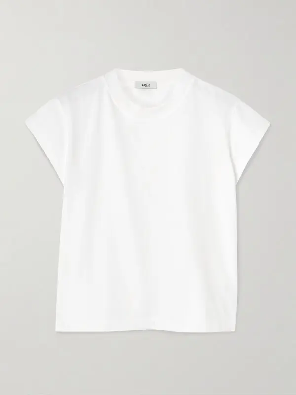 AGOLDE Bryce Cotton-jersey T-shirt - White