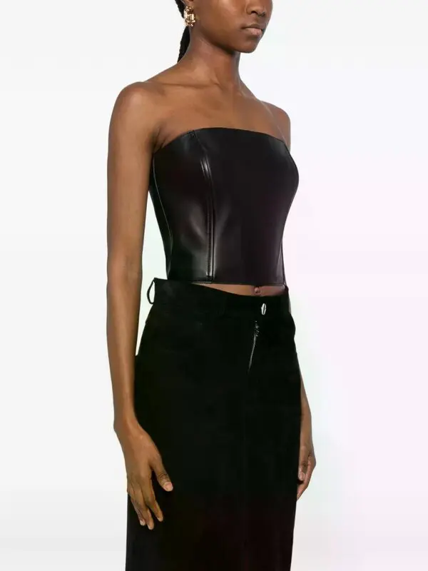 Polo Ralph Lauren Leather Strapless Top