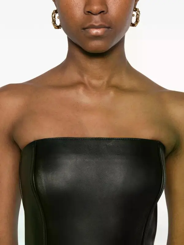 Polo Ralph Lauren Leather Strapless Top
