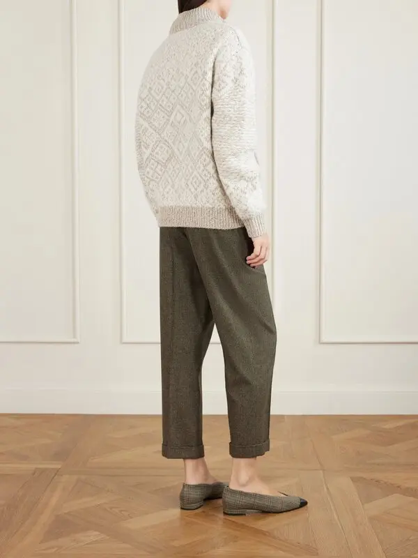 Loro Piana Jacquard-knit Cashmere Cardigan