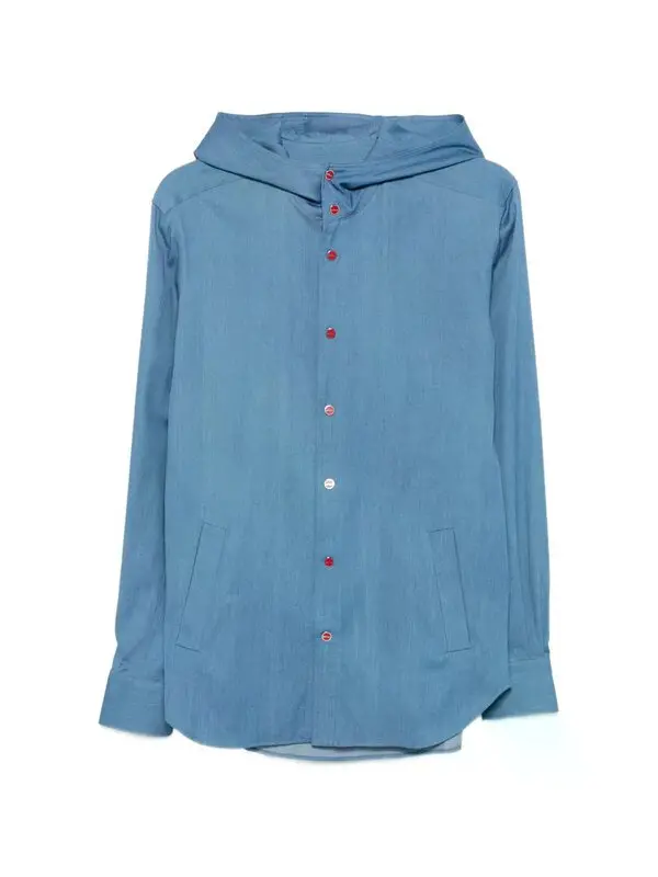 Kiton Mariano Hooded Shirt - Blue