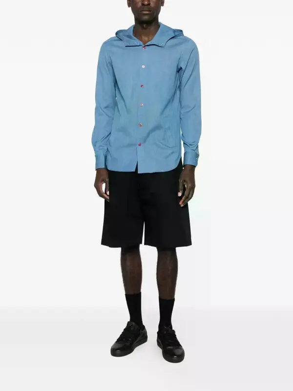 Kiton Mariano Hooded Shirt - Blue