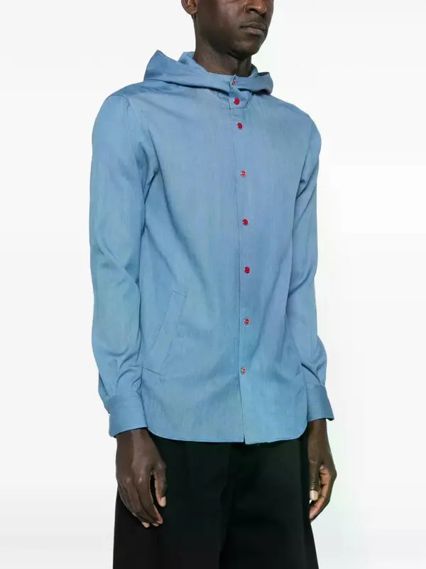 Kiton Mariano Hooded Shirt - Blue