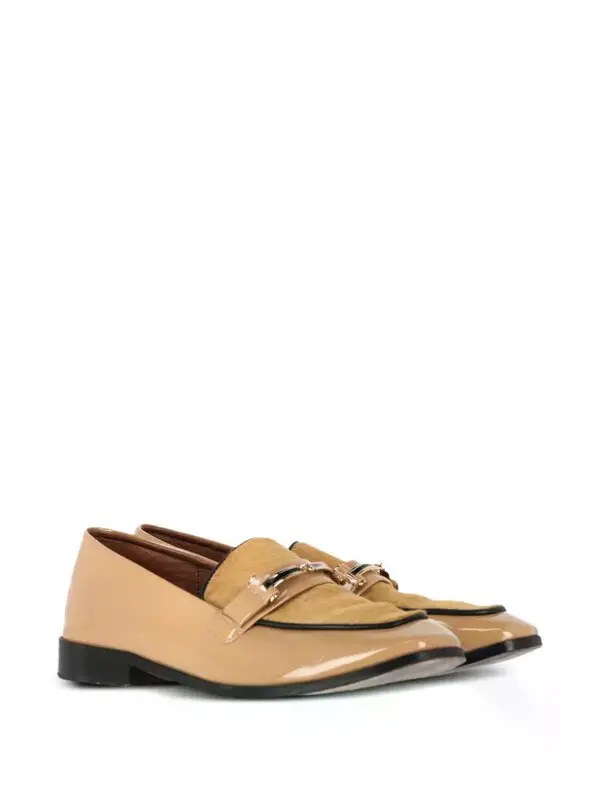 Newbark Melanie Patent Leather Loafers With Fur Panel
