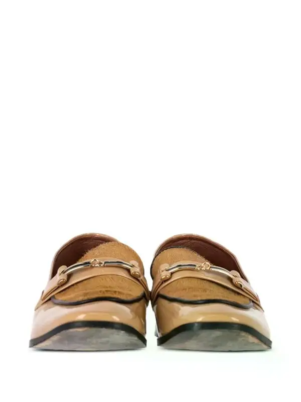 Newbark Melanie Patent Leather Loafers With Fur Panel