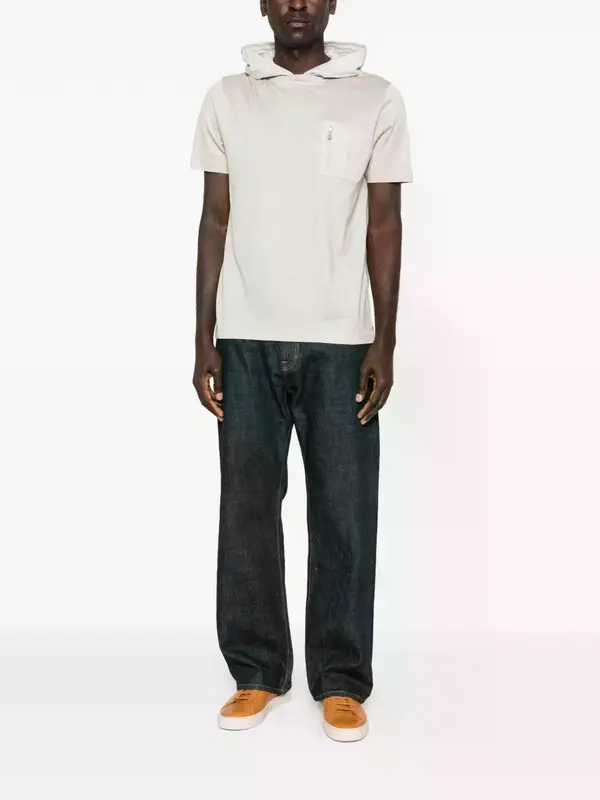 Eleventy Hooded Zipped-pocket T-shirt