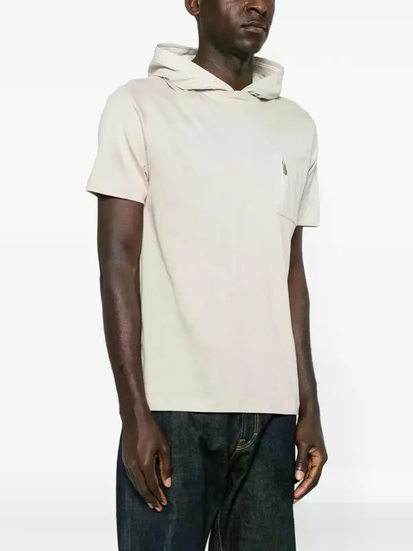 Eleventy Hooded Zipped-pocket T-shirt