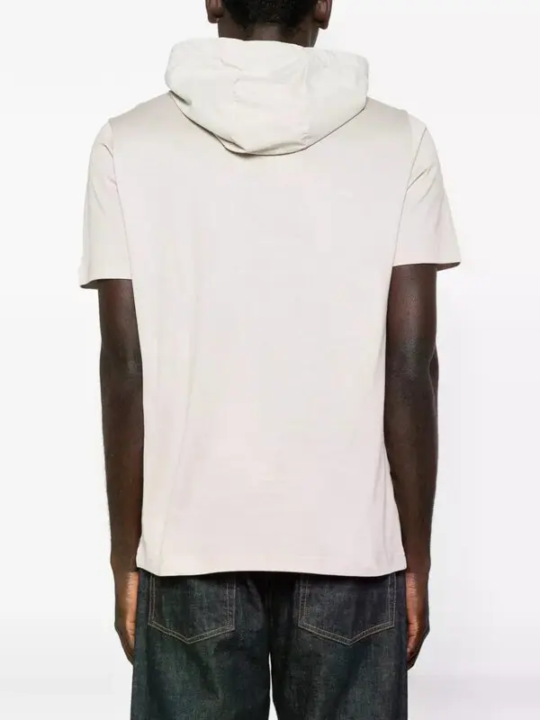 Eleventy Hooded Zipped-pocket T-shirt