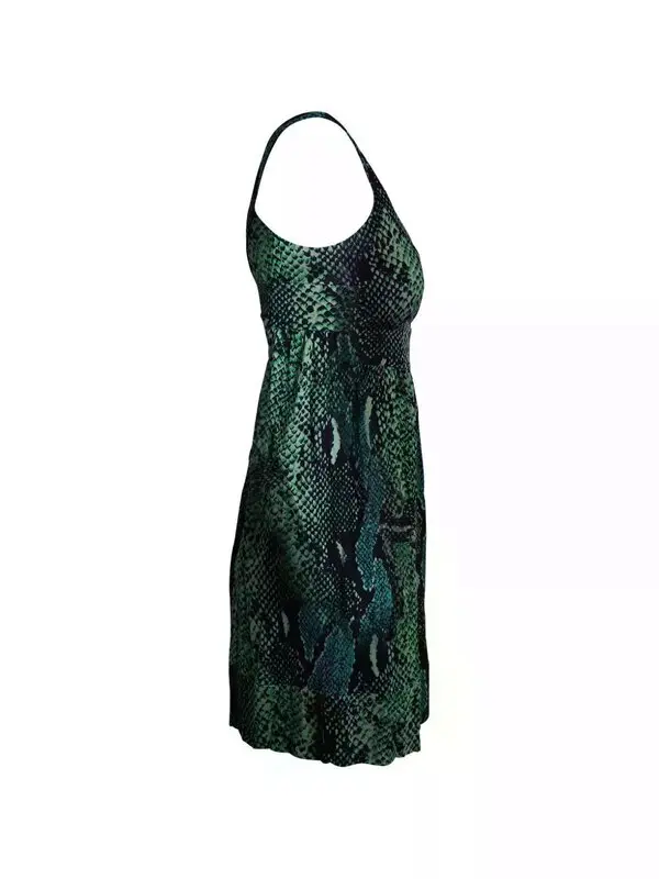 Diane Von Furstenberg Snake-Print Dress Sleeveless - Green | Editorialist
