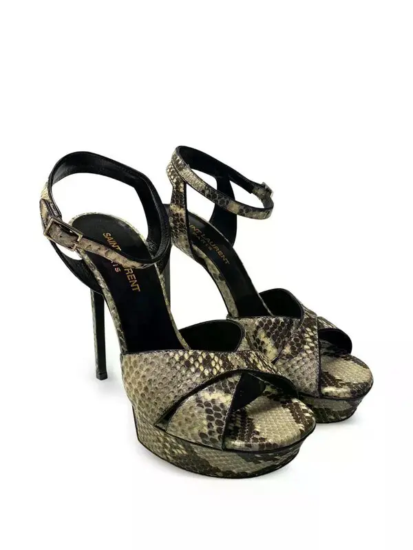 Saint Laurent Snakeskin-effect Platform Sandals