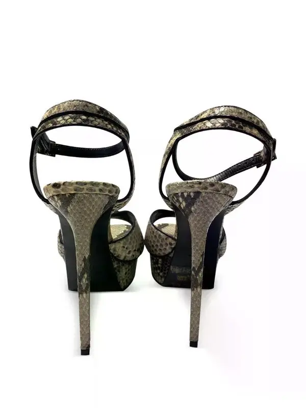 Saint Laurent Snakeskin-effect Platform Sandals
