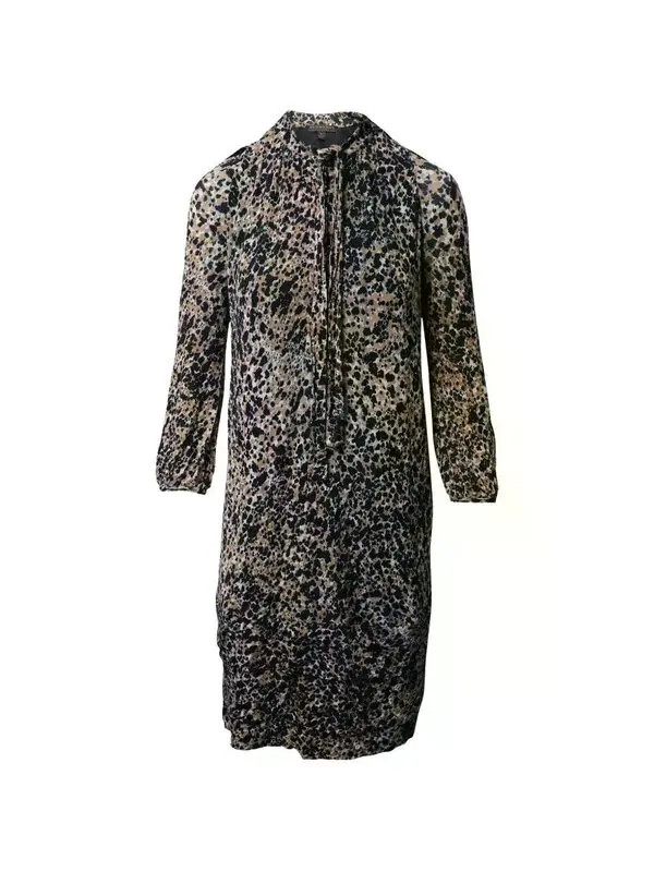 Burberry Printed Lace-up Midi Dress