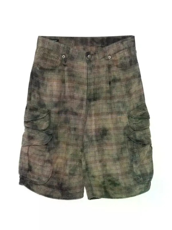 R13 Cargo Plaid Shorts