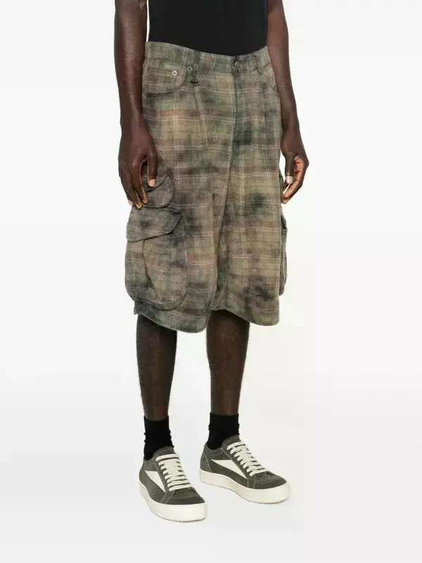 R13 Cargo Plaid Shorts