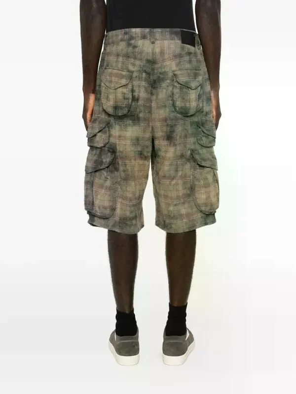 R13 Cargo Plaid Shorts