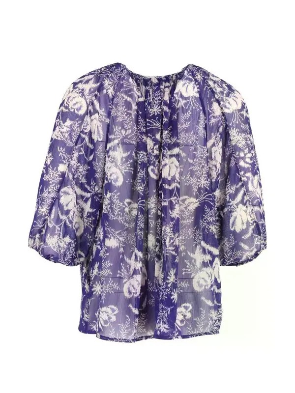 Ba&sh Floral-print Tie Blouse