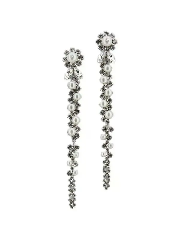 Simone Rocha Beaded Flower Drop Earrings - Silver