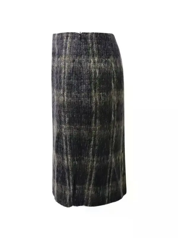 Max Mara Plaid Knee-length Skirt