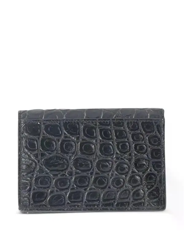 Saint Laurent Logo-plaque Croc-embossed Wallet