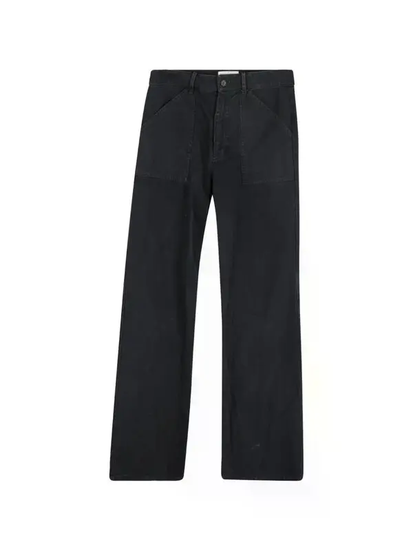 NILI LOTAN Quentin Patch-pocket Wide-leg Jeans - Black