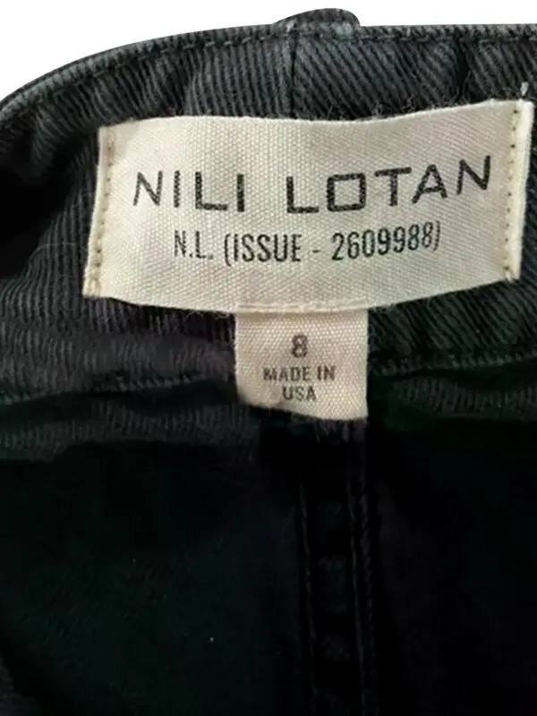 NILI LOTAN Quentin Patch-pocket Wide-leg Jeans - Black